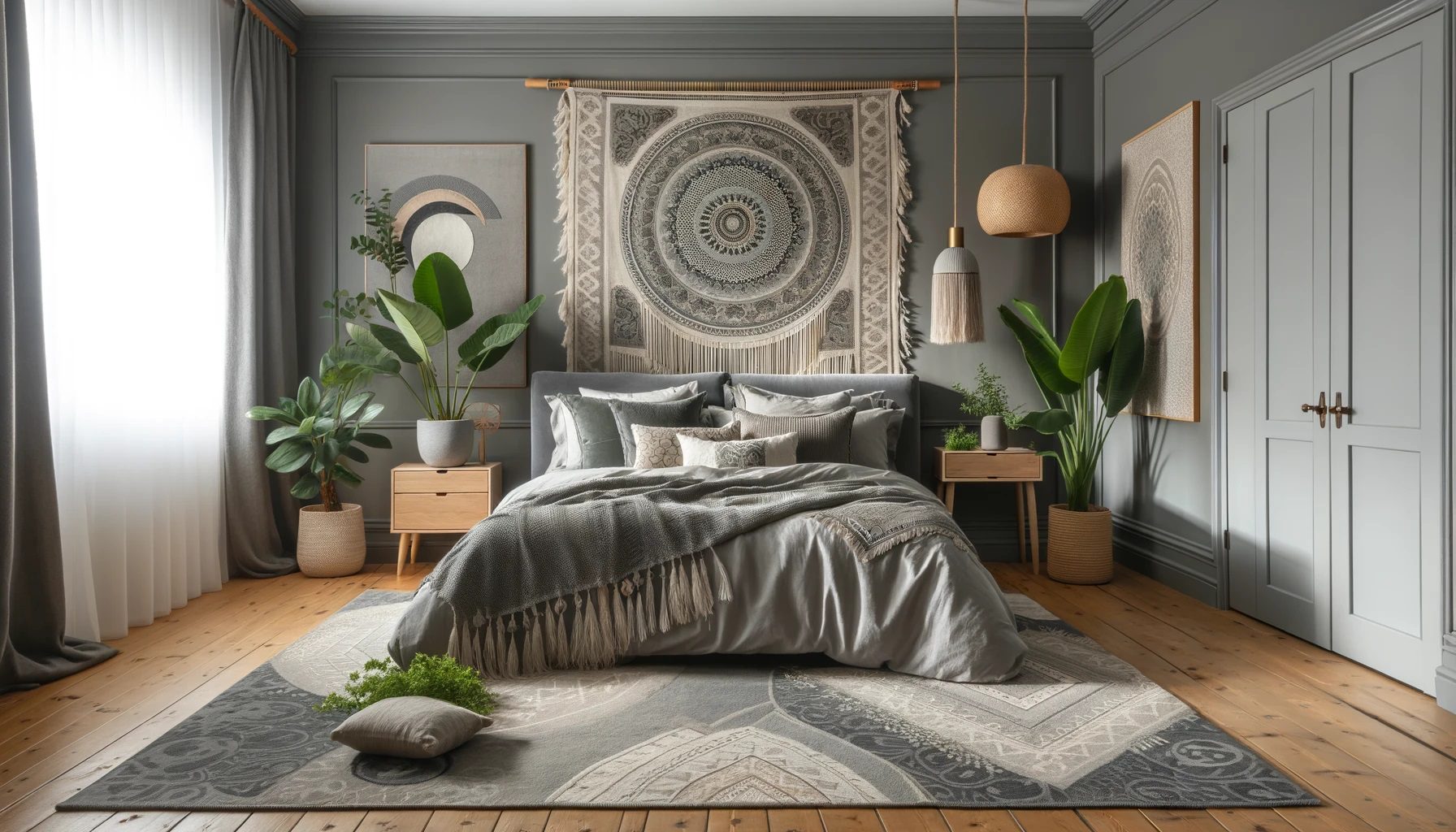 29 Grey Boho Bedroom Ideas - My Elegant Home