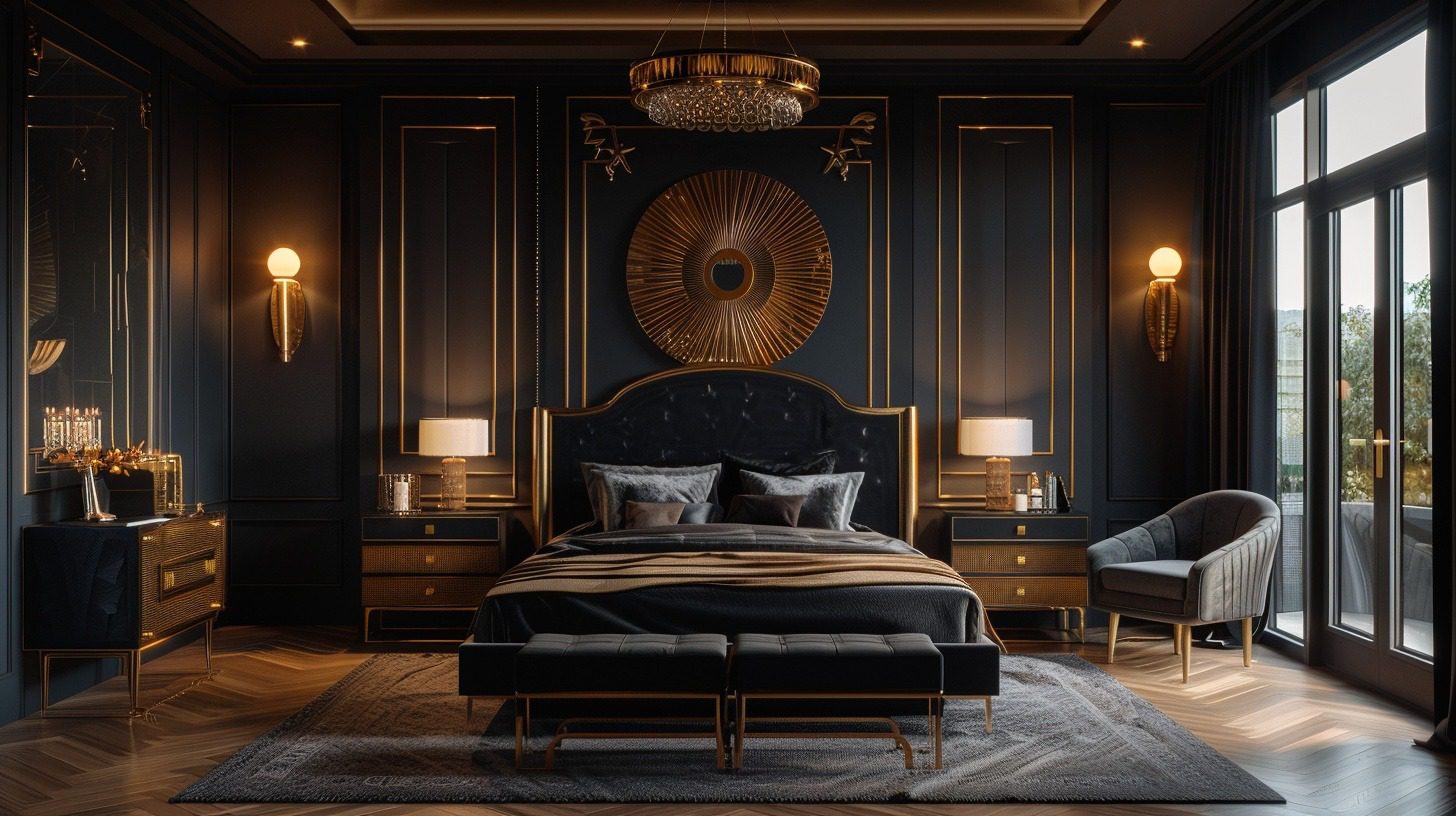 Elegant Black Bedroom