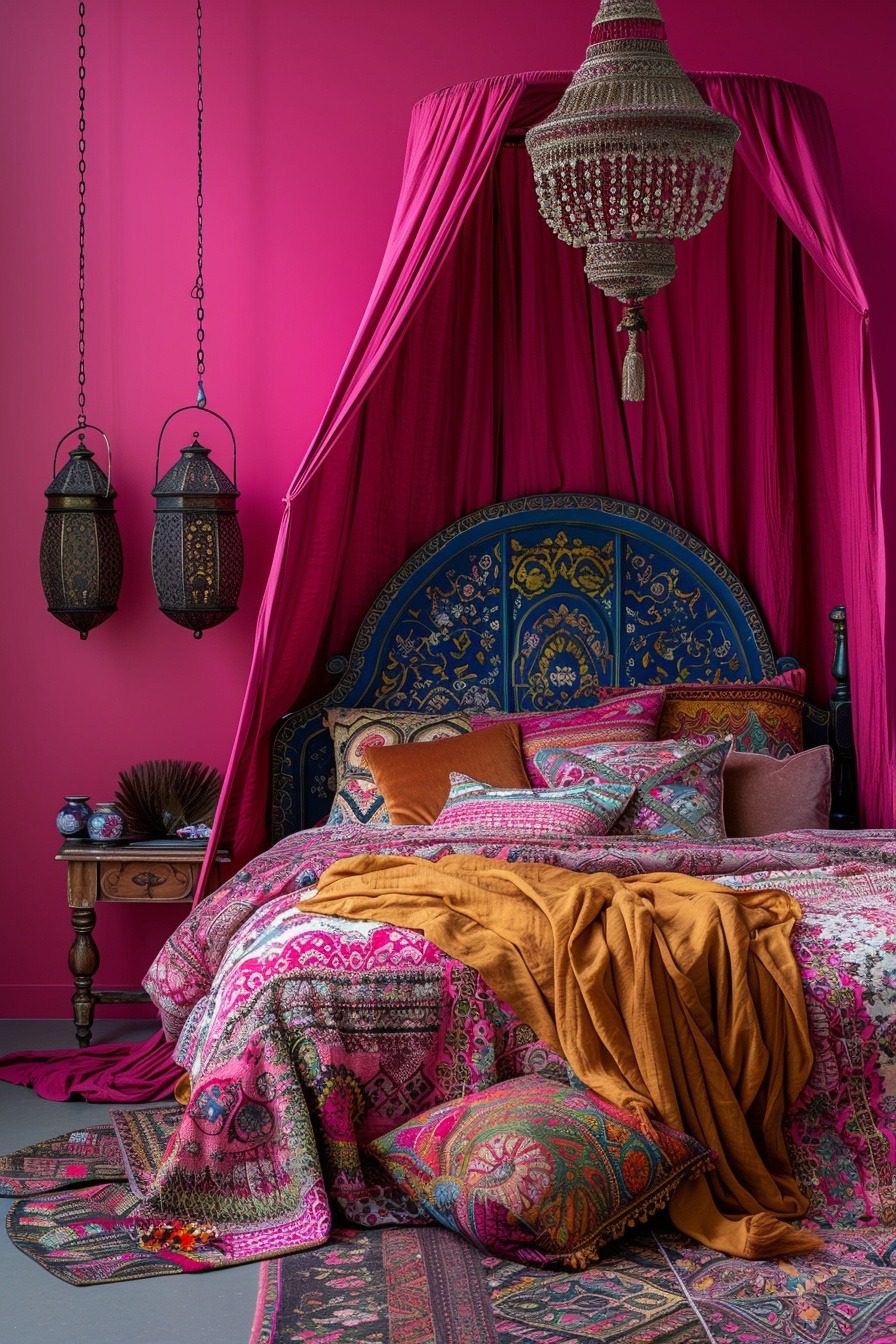 29 Pink Boho Bedroom Ideas - My Elegant Home
