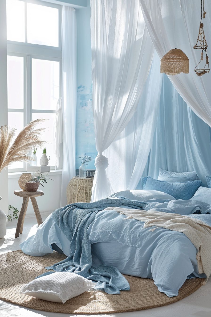 29 Light Blue Boho Bedroom Decor Ideas for Tranquil Living - My Elegant ...