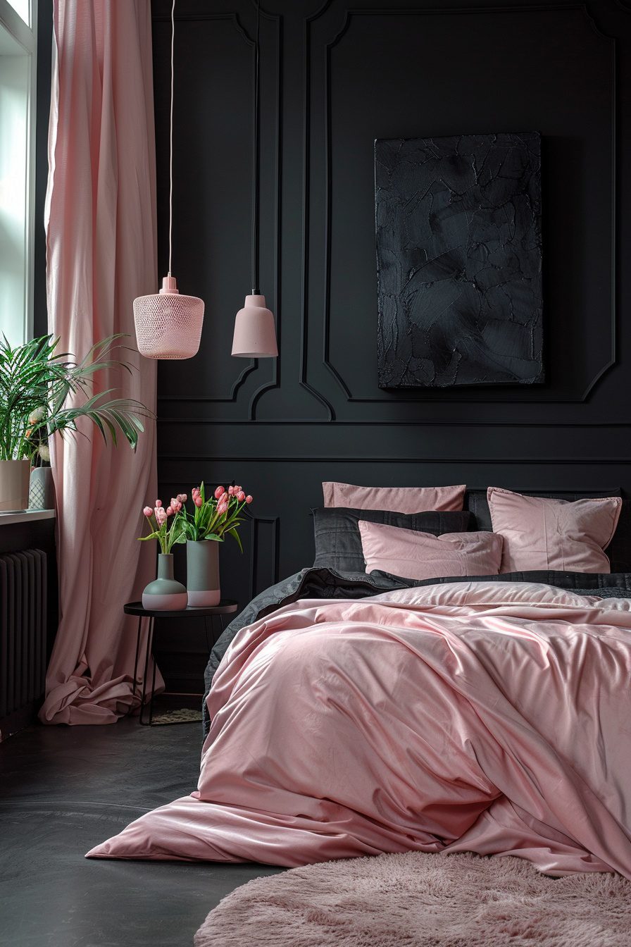 29 Pink and Black Bedroom Ideas for a Perfect Balance of Soft and Edgy ...