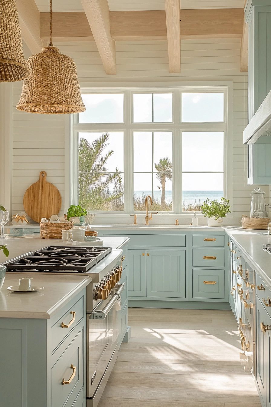29 Coastal Preppy Kitchen Ideas for a Breezy and Elegant Design - My ...