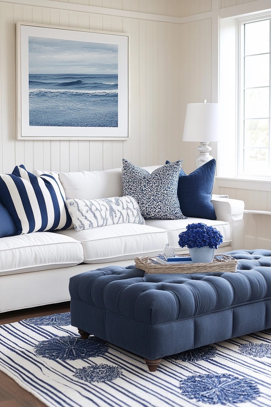 29 Coastal Preppy Living Room Decor Ideas for a Fresh and Inviting ...