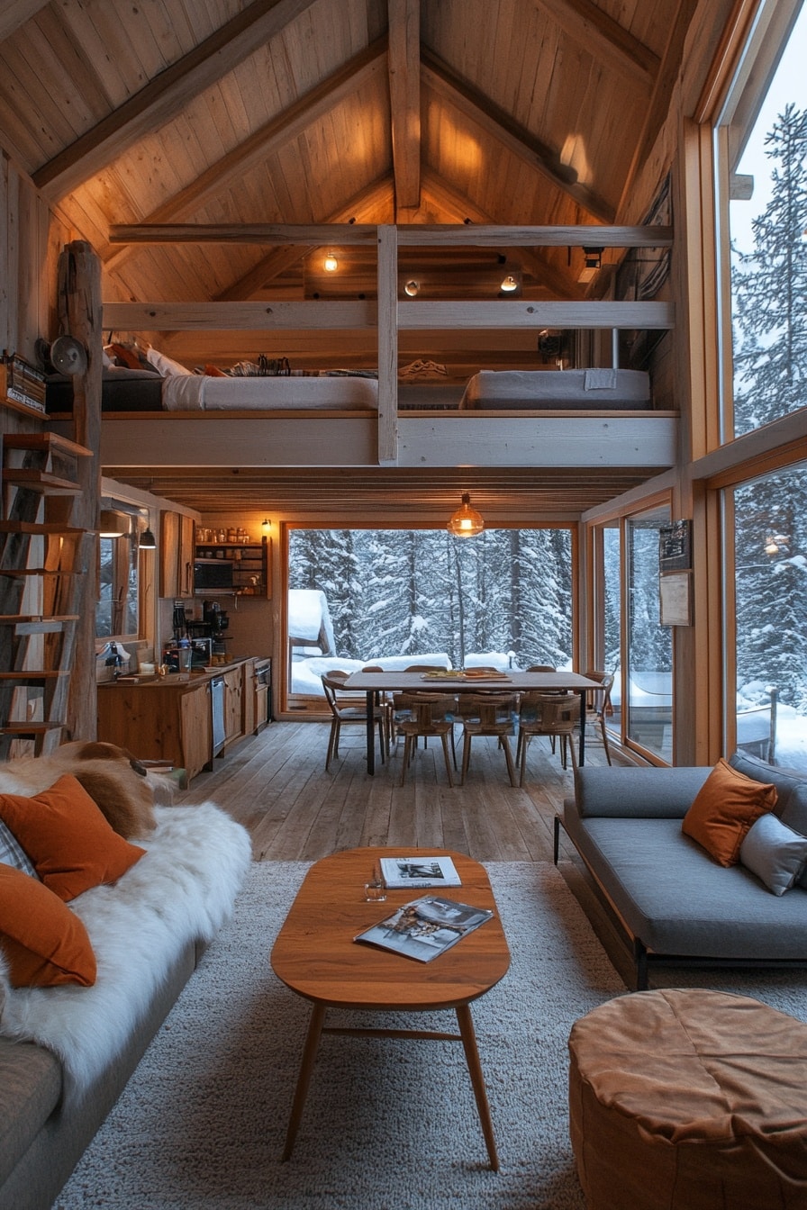 29 Small Cabin Interior with Loft Ideas to Maximize Space and Style ...