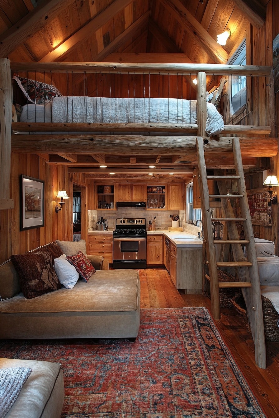 29 Small Cabin Interior with Loft Ideas to Maximize Space and Style ...