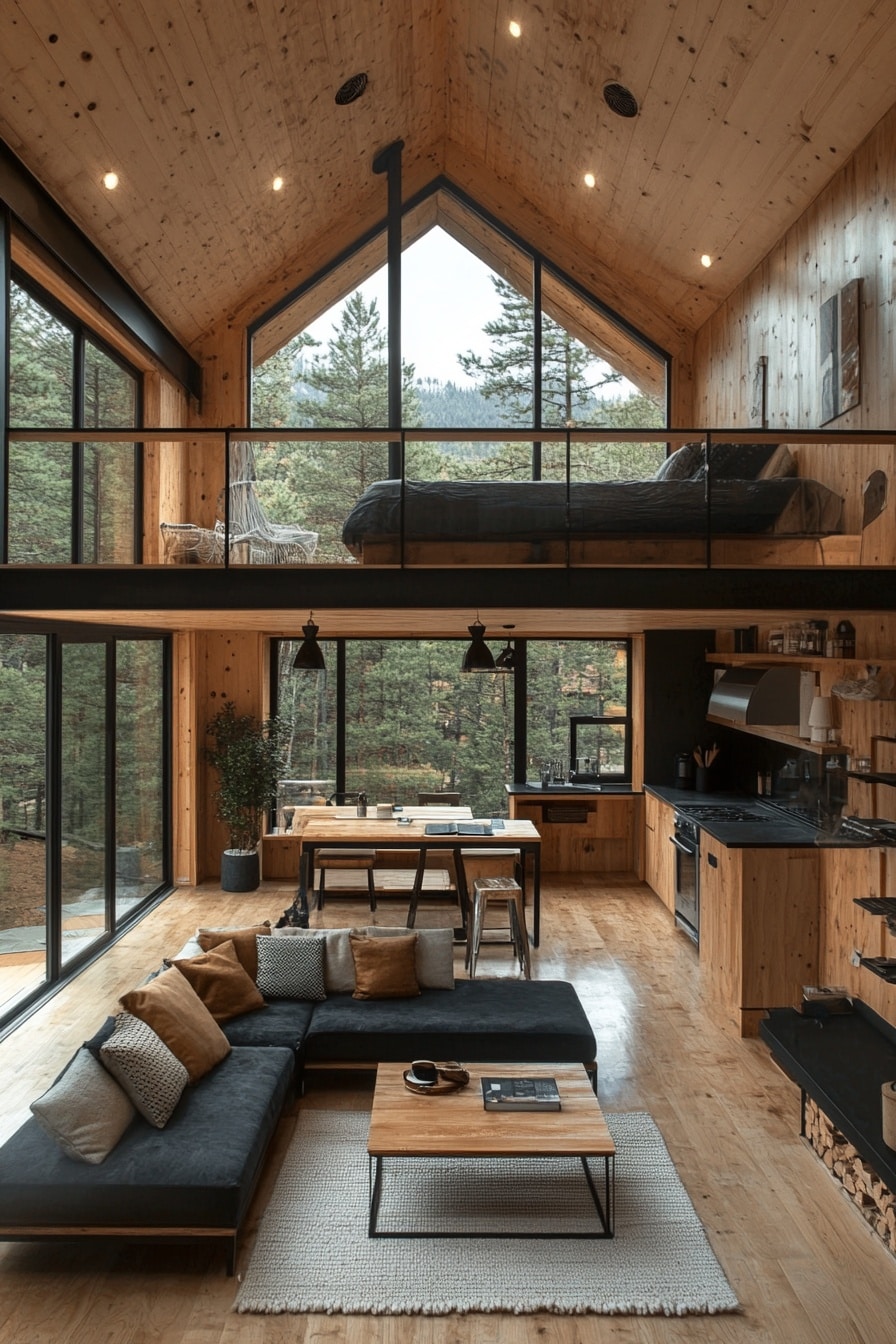 29 Small Cabin Interior with Loft Ideas to Maximize Space and Style ...