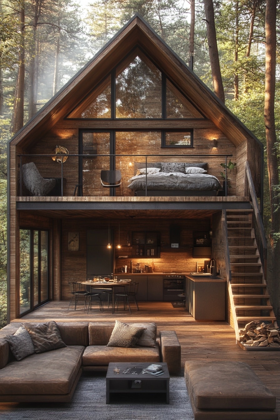 29 Small Cabin Interior with Loft Ideas to Maximize Space and Style ...