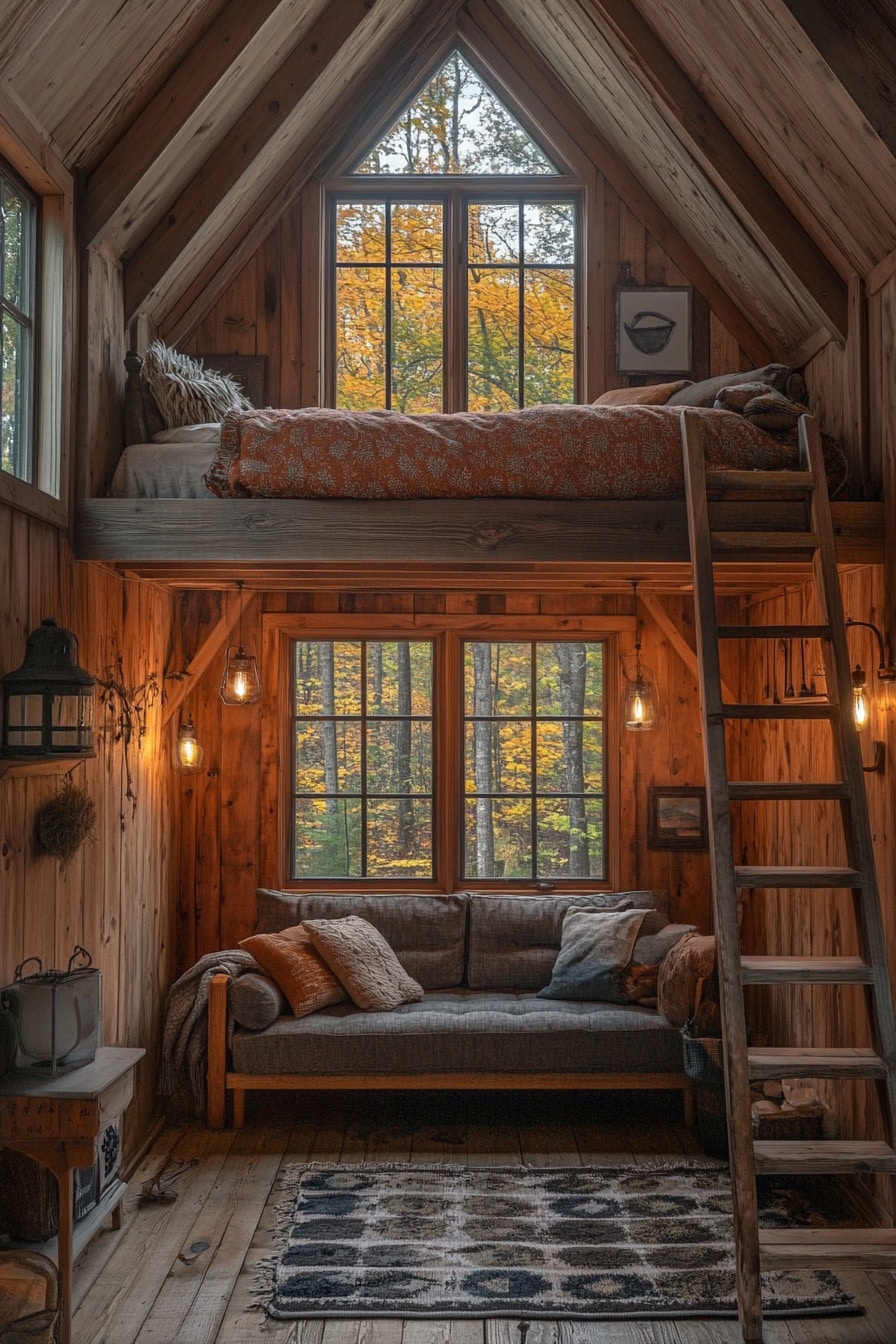 29 Small Cabin Interior with Loft Ideas to Maximize Space and Style ...