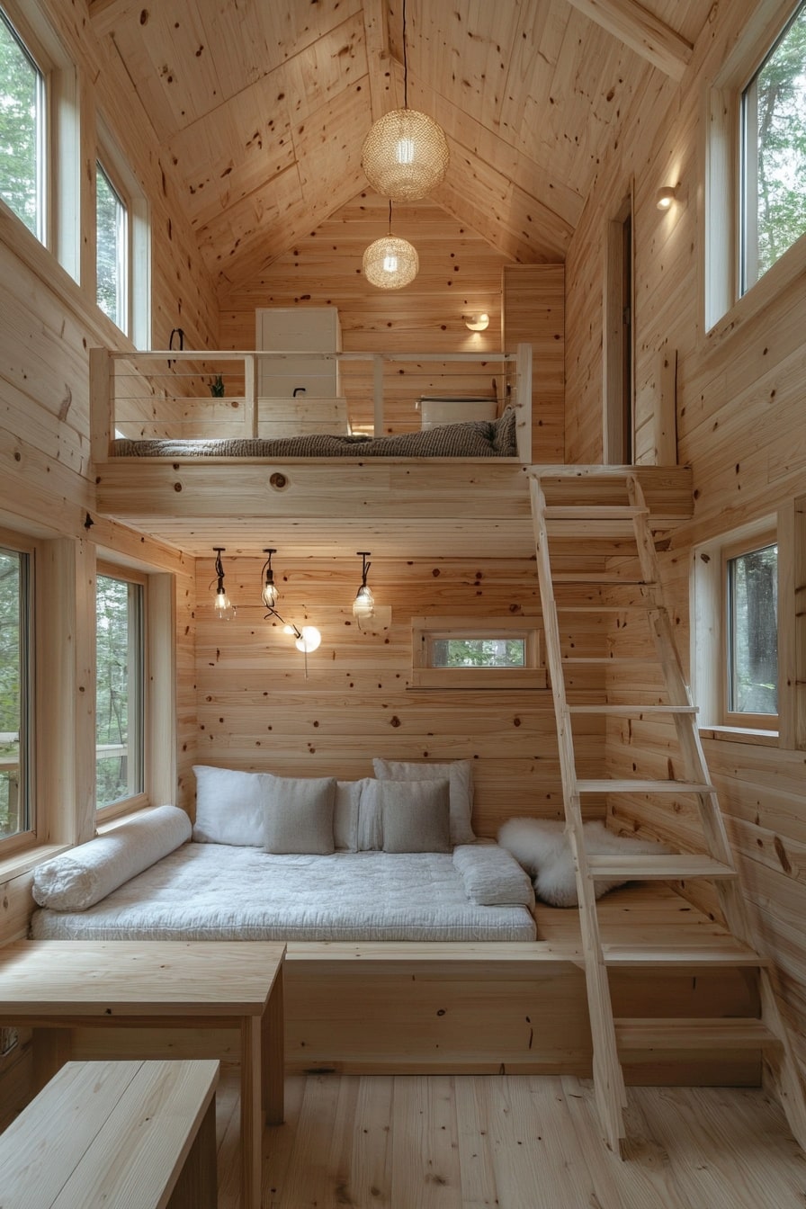 29 Small Cabin Interior with Loft Ideas to Maximize Space and Style ...