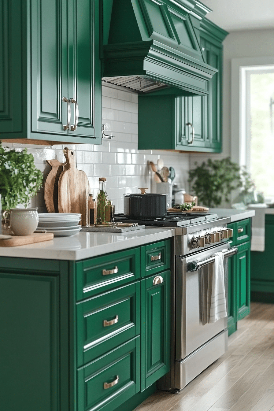 19 Emerald Green Kitchen Cabinets to Elevate Your Kitchen with a Touch ...