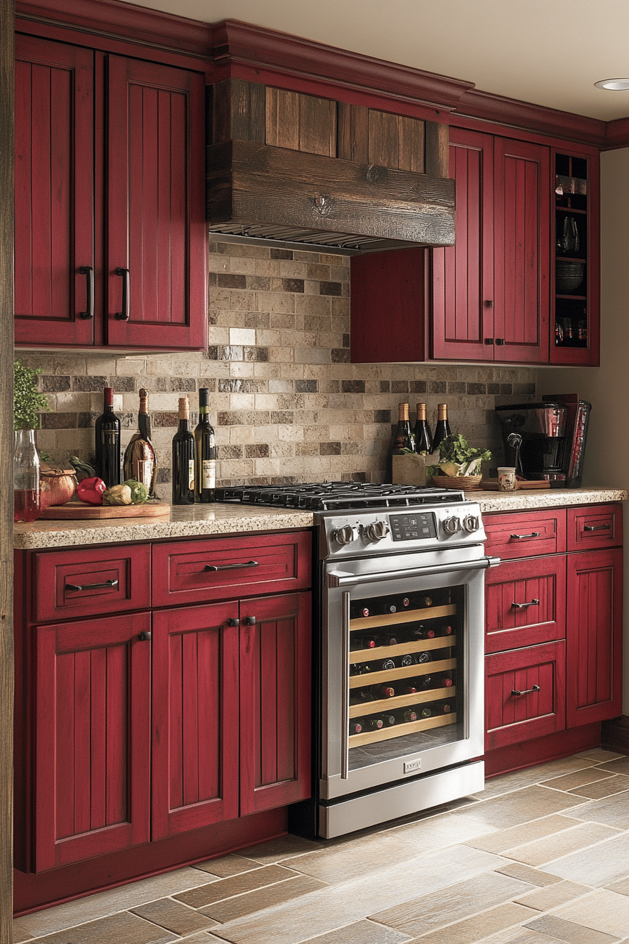 19 Red Kitchen Cabinets to Make Your Kitchen Shine with Color and Personality - My Elegant Home