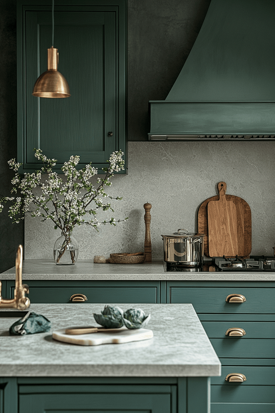 29 Dark Green Kitchen Cabinets for a Dramatic and Beautiful Kitchen ...