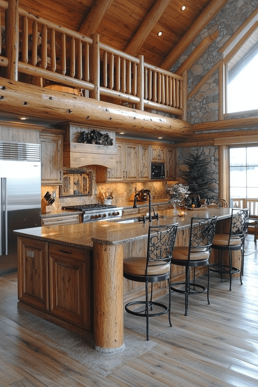 29 Log Home Kitchens to Enhance Your Home with Cozy Cabin Vibes - My ...
