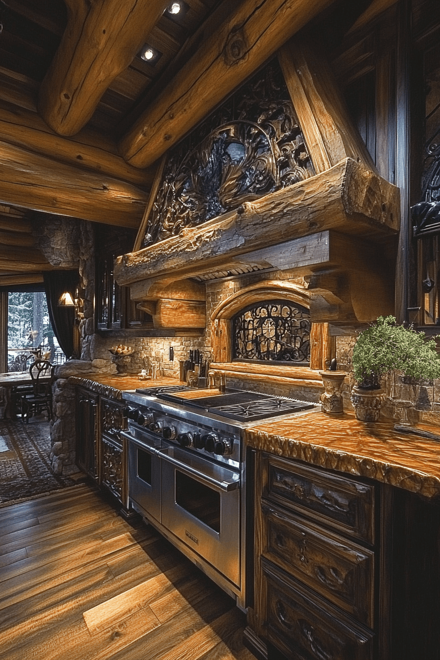 29 Log Home Kitchens to Enhance Your Home with Cozy Cabin Vibes - My ...