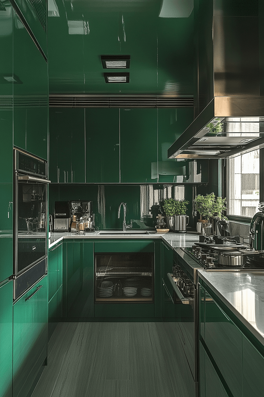 29 Dark Green Kitchen Cabinets for a Dramatic and Beautiful Kitchen ...
