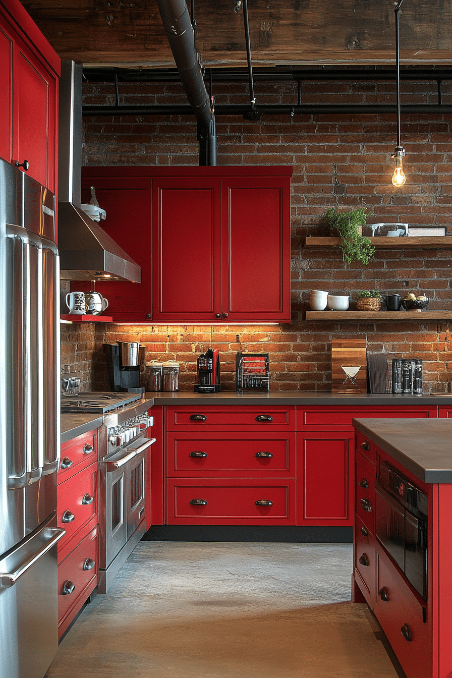 19 Red Kitchen Cabinets to Make Your Kitchen Shine with Color and ...