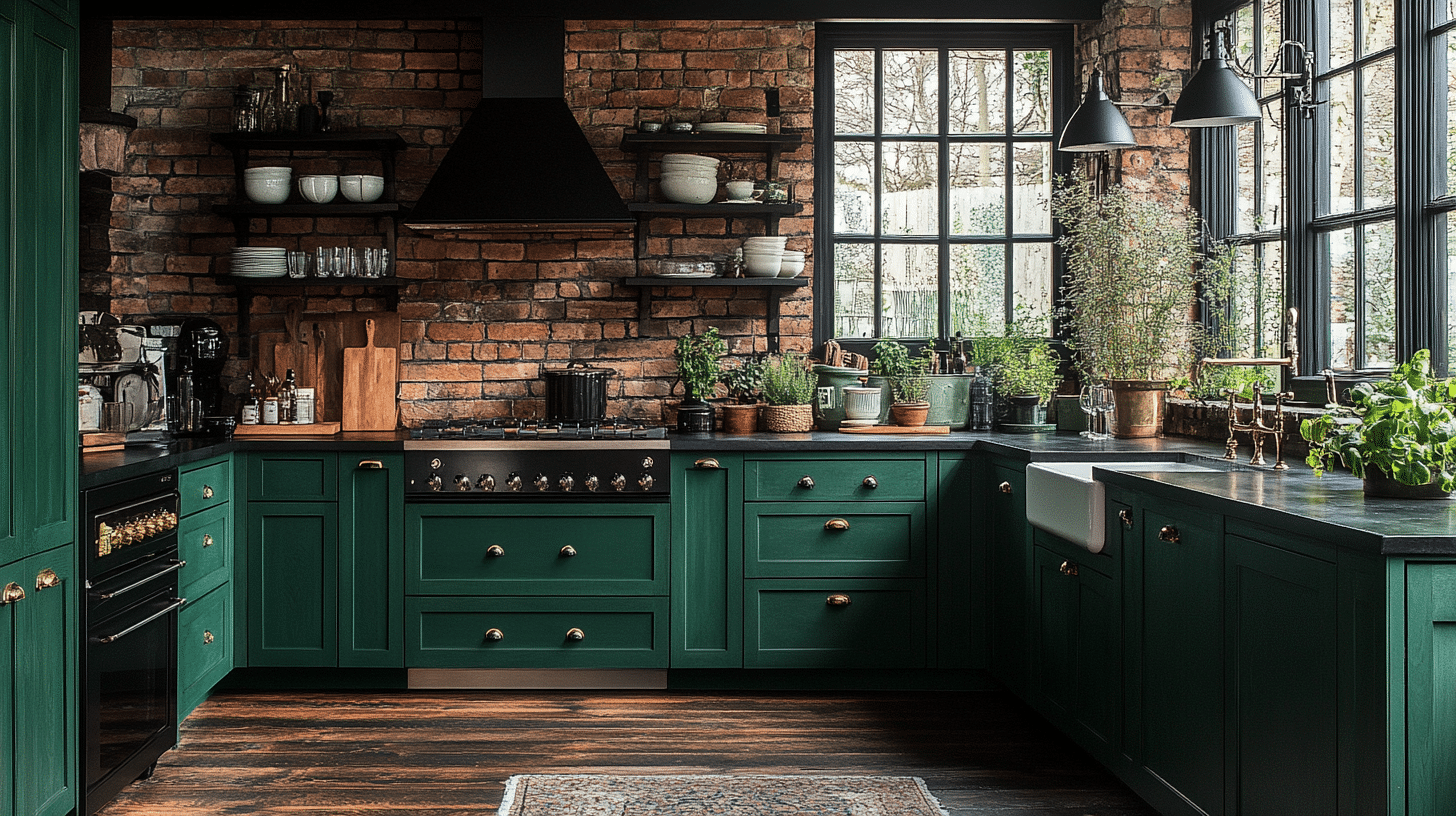 19 Emerald Green Kitchen Cabinets to Elevate Your Kitchen with a Touch ...