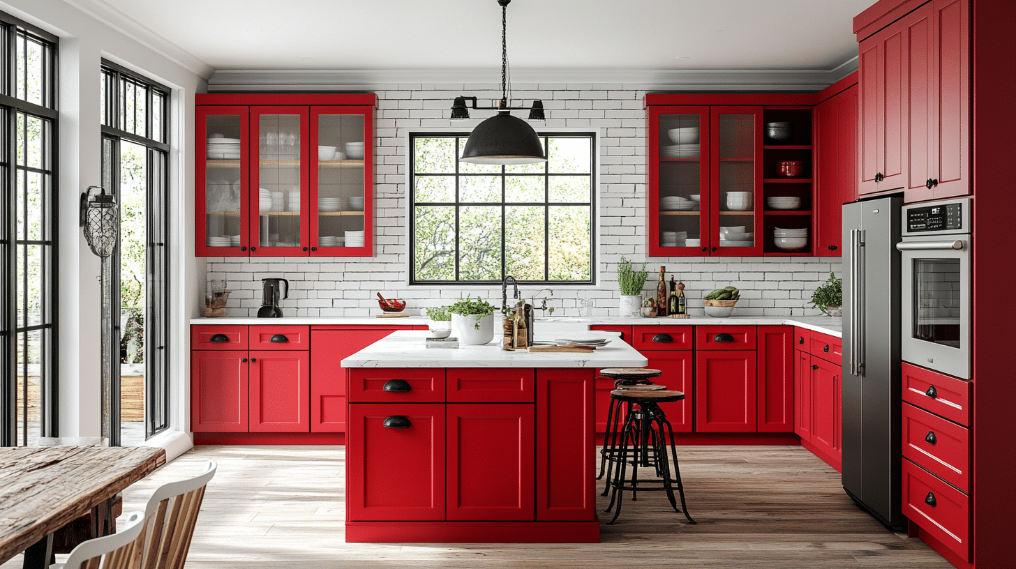 19 Red Kitchen Cabinets to Make Your Kitchen Shine with Color and ...