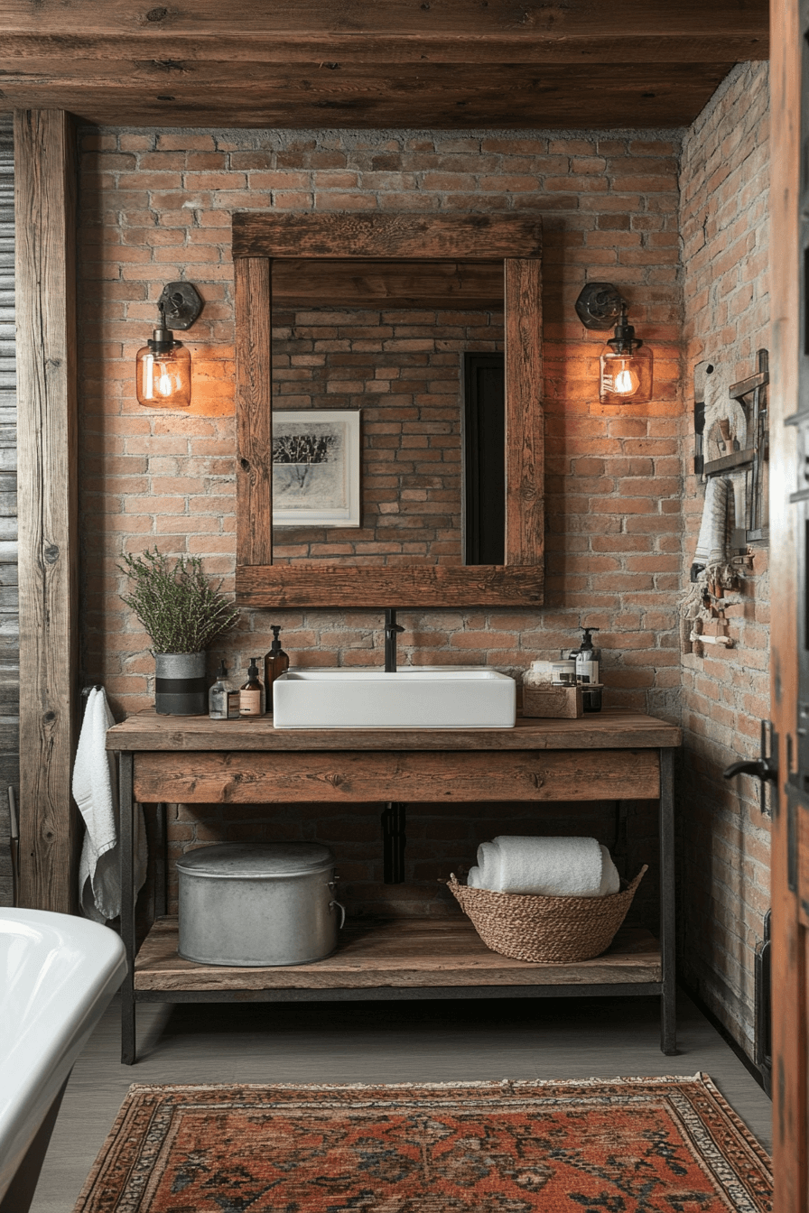 29 Rustic Industrial Bathroom Ideas for a Durable and Handsome Look ...