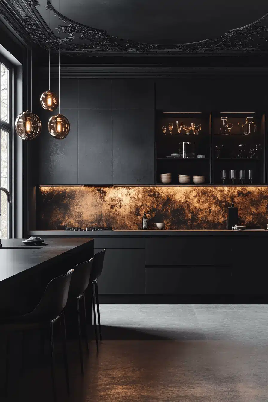 29 Dark and Moody Kitchen Interiors That Make a Striking Statement - My ...