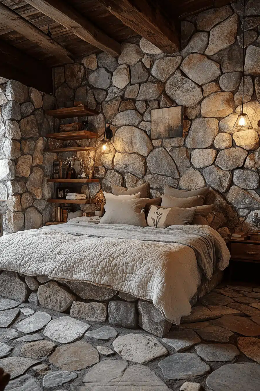 29 Stone Wall Bedroom Vibes to Cozy Up Your Nights - My Elegant Home