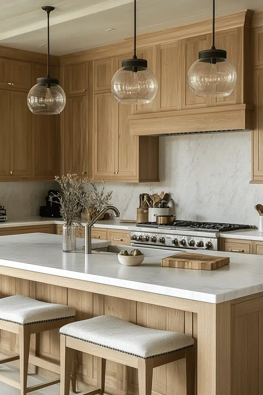 29 White Oak Kitchen Cabinets That Balance Lightness and Warmth - My Elegant Home