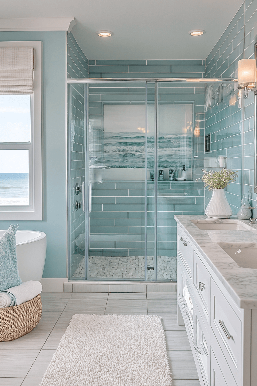 29 Coastal Bathroom Shower Ideas That Channel Beachside Bliss - My ...