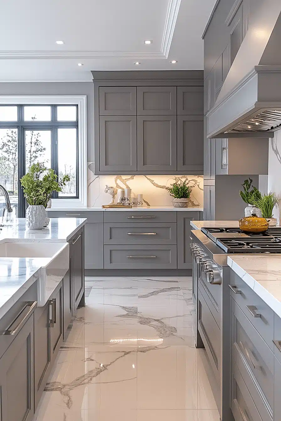 29 Grey and White Kitchen Concepts That Make Neutral Look Stunning - My Elegant Home