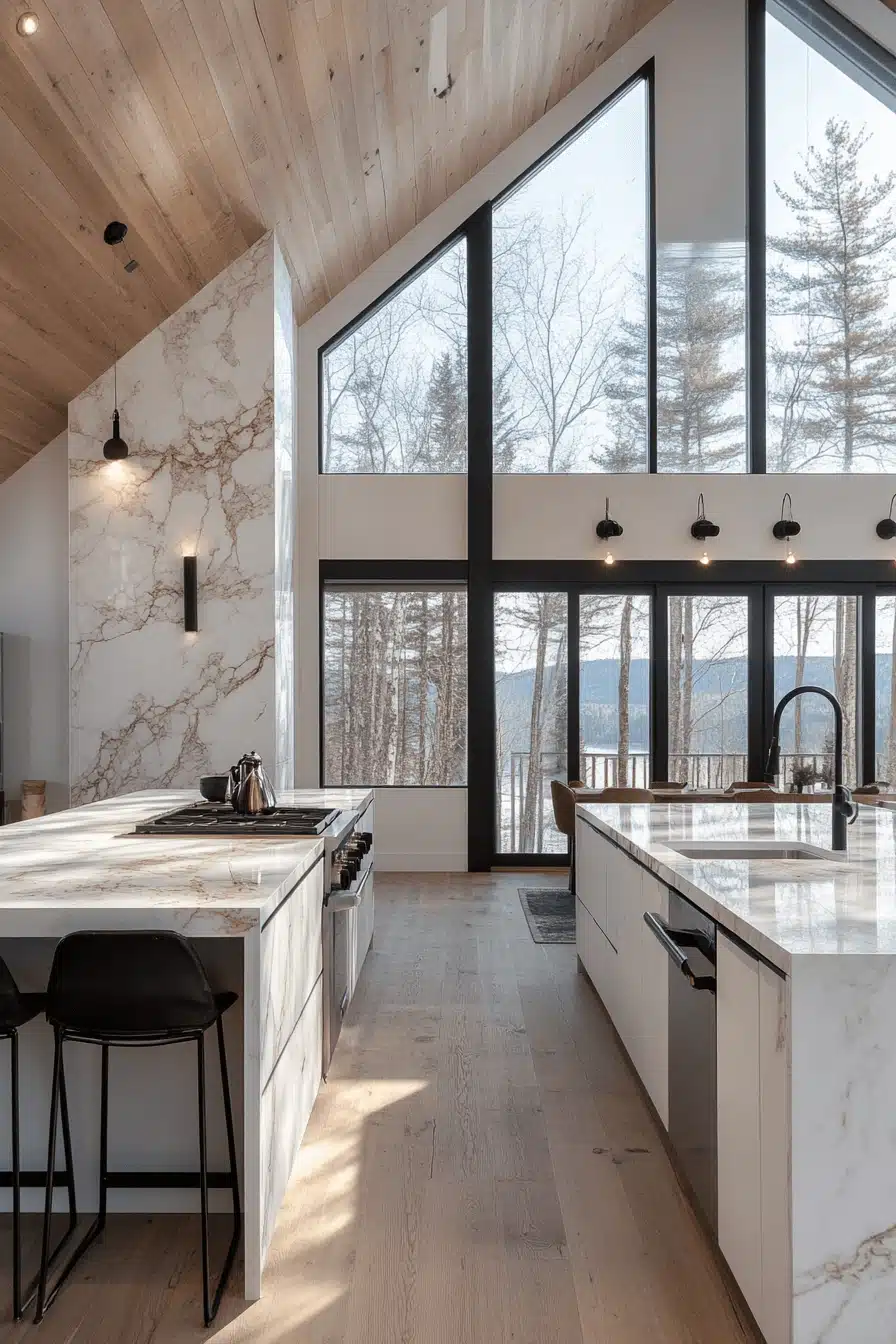 29 White Marble Kitchen Spaces That Feel Polished and Serene - My ...