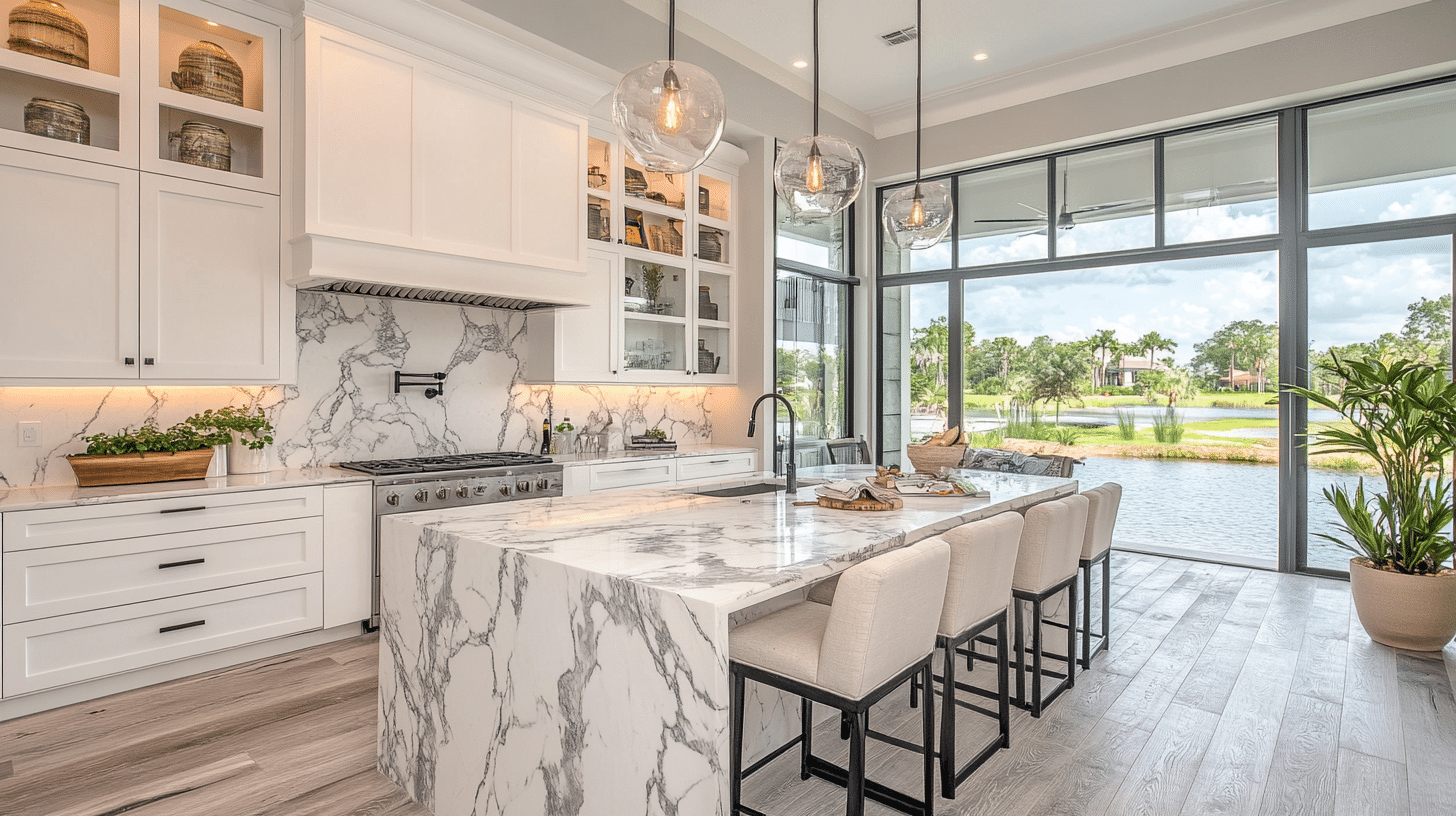 29 White Marble Kitchen Spaces That Feel Polished and Serene - My ...