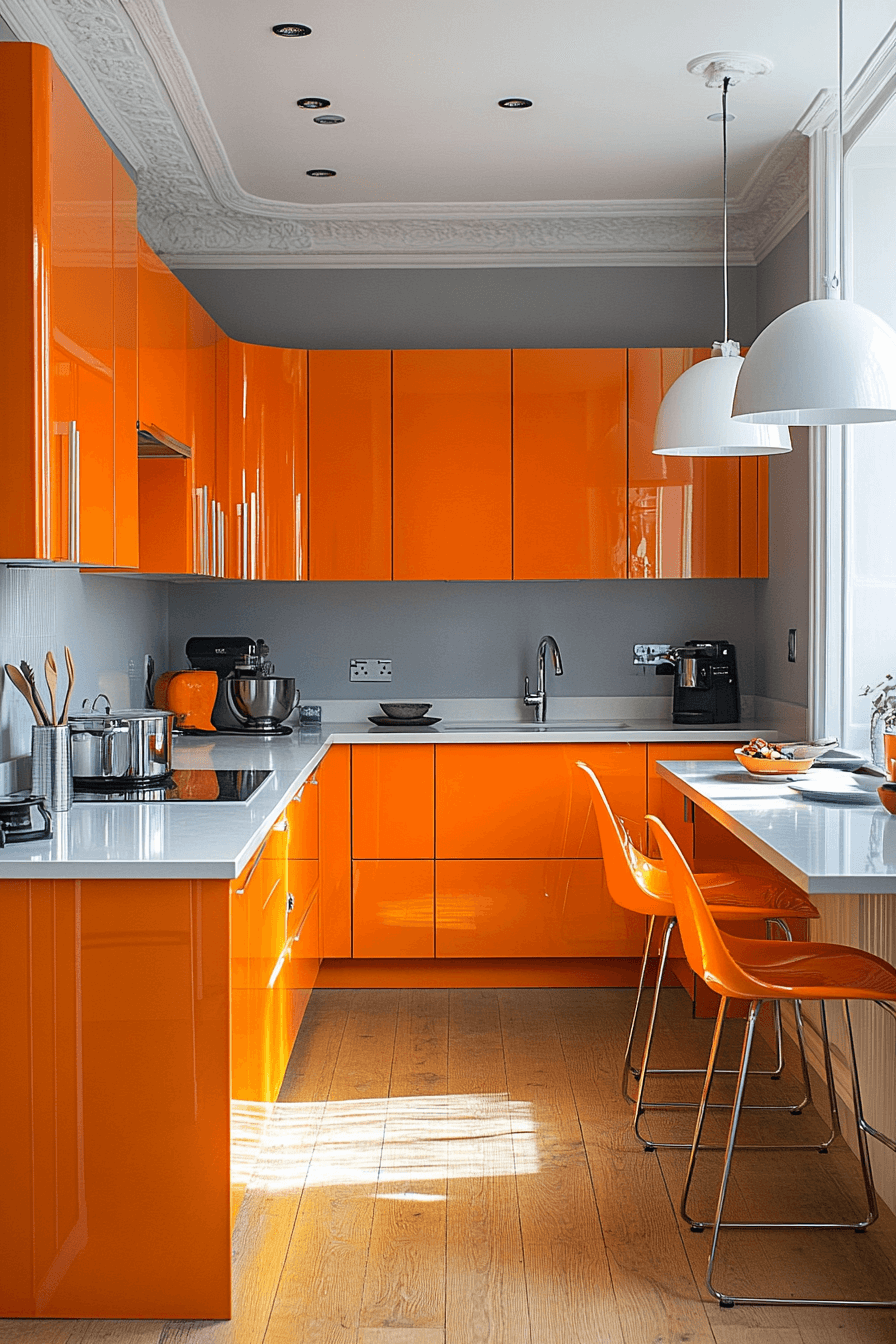 29 Orange Kitchen Cabinets for a Cheery Culinary Retreat - My Elegant Home
