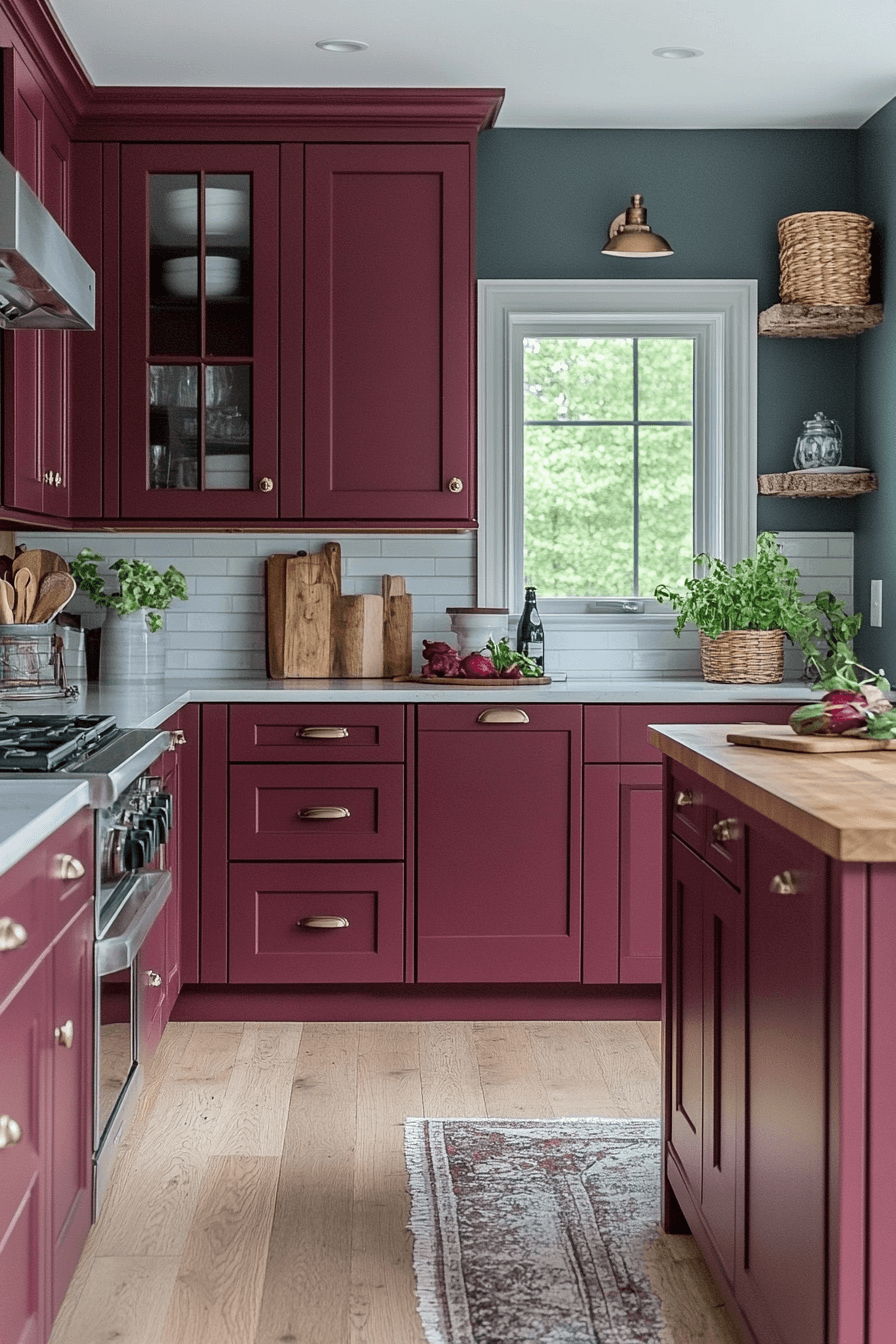29 Burgundy Kitchen Cabinets for a Bold Yet Sophisticated Cooking Haven ...