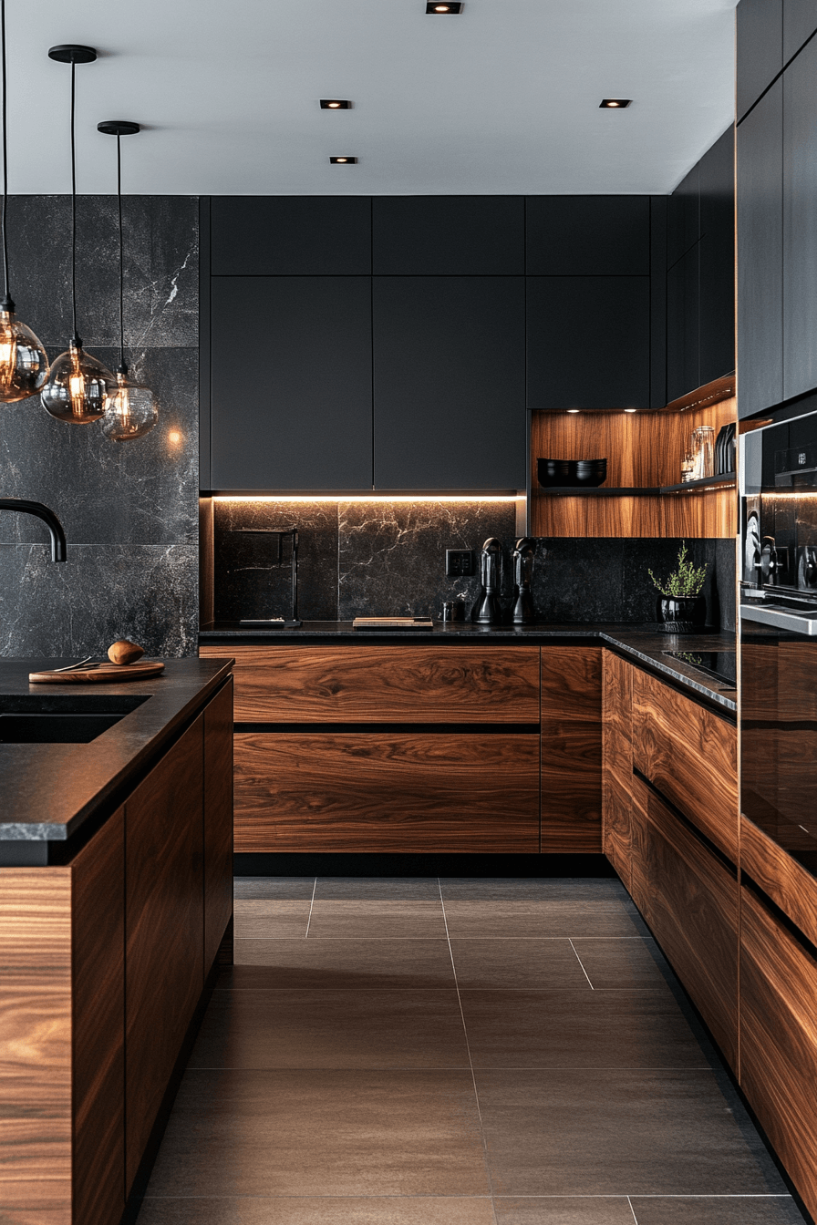 29 Dark Walnut Kitchen Cabinets for a High-End Natural Finish - My ...