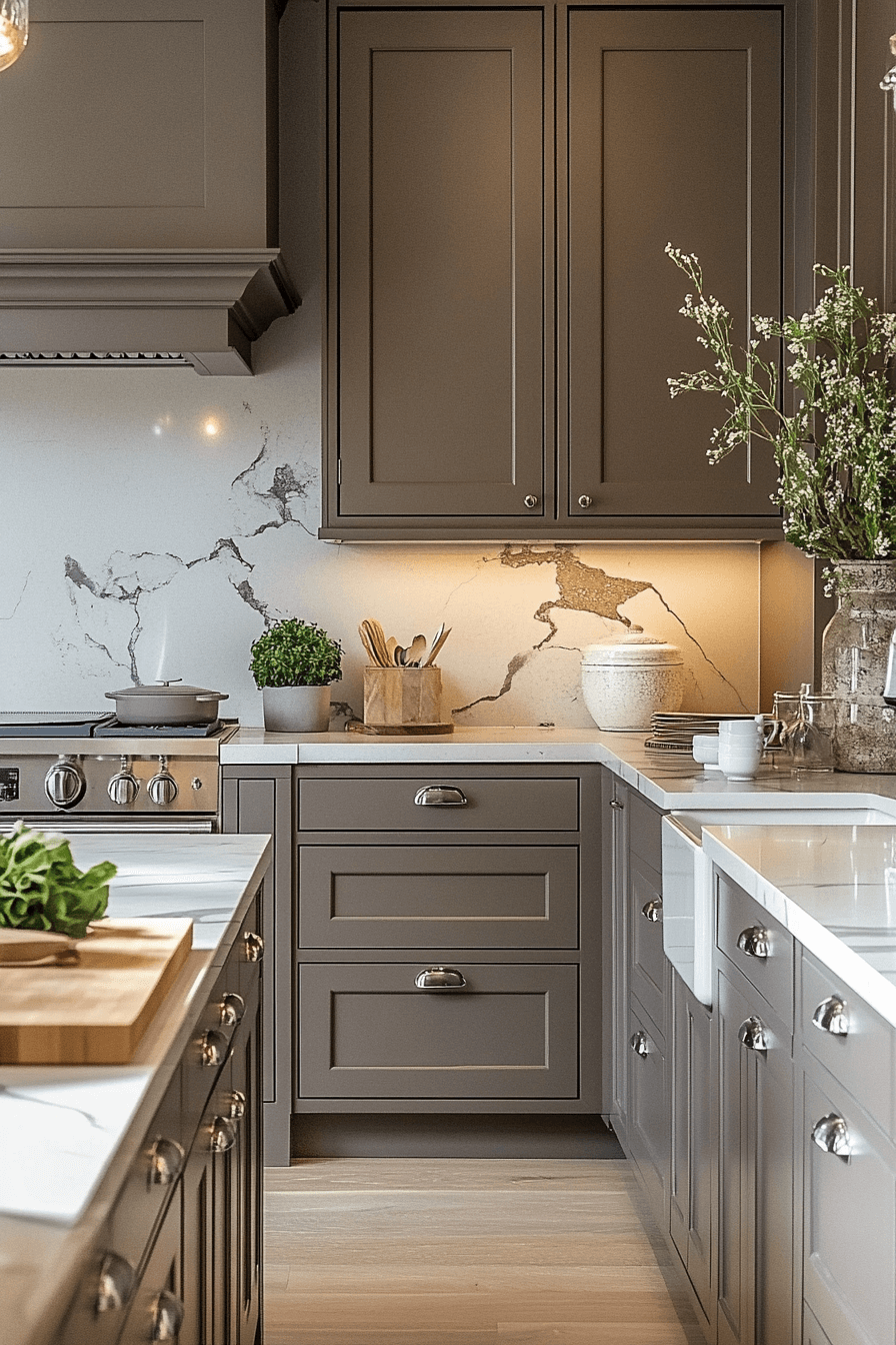 29 Dark Taupe Kitchen Cabinets That Balance Comfort and Class - My ...