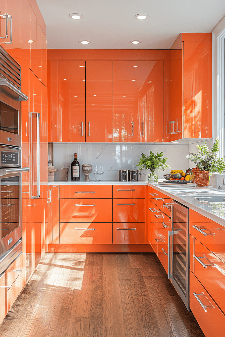 29 Orange Kitchen Cabinets for a Cheery Culinary Retreat - My Elegant Home