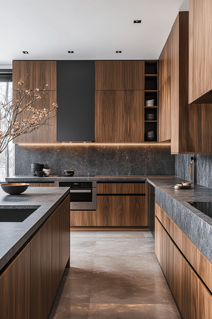 29 Dark Walnut Kitchen Cabinets for a High-End Natural Finish - My ...