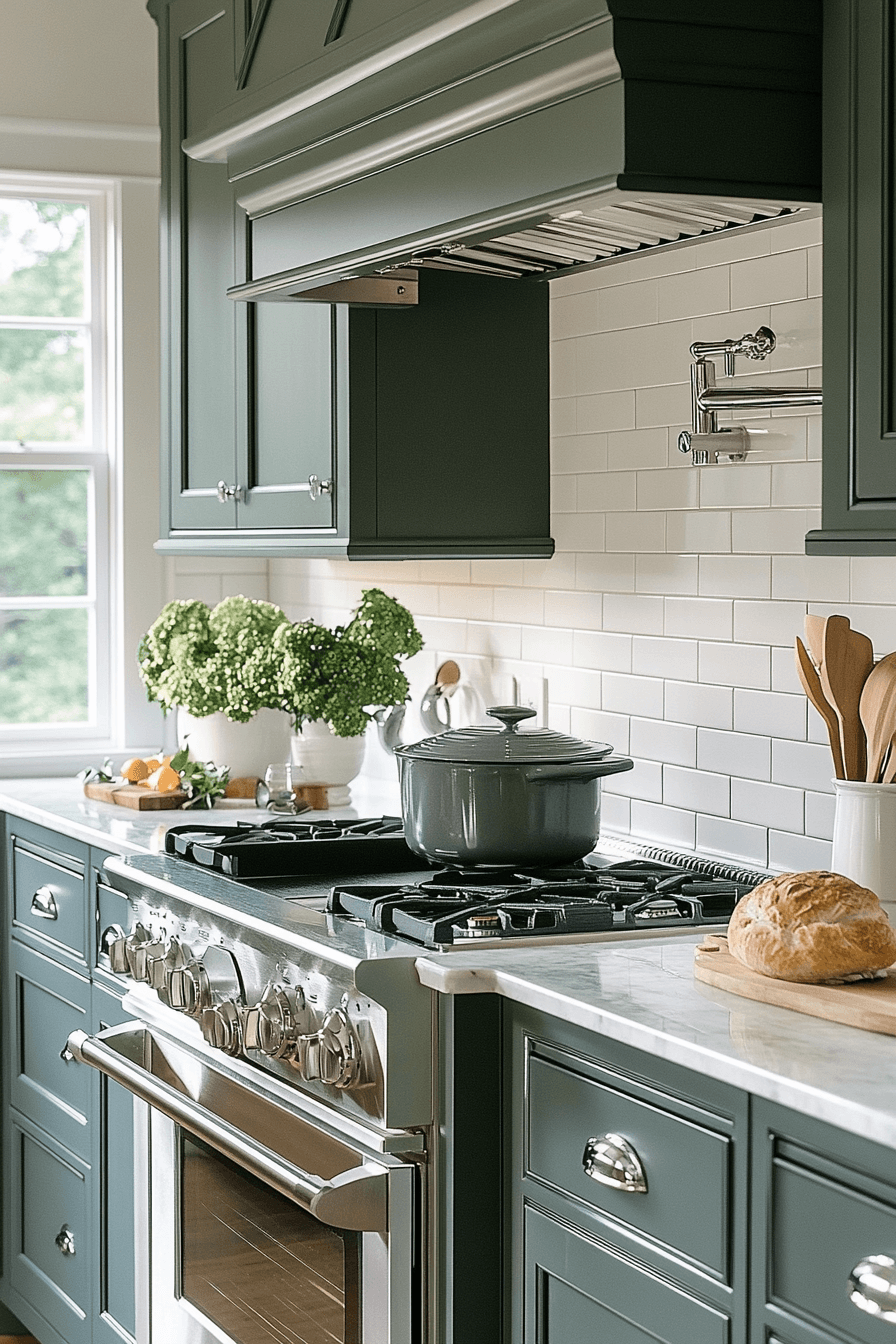 29 Pewter Green Kitchen Cabinets That Offer the Perfect Neutral with ...