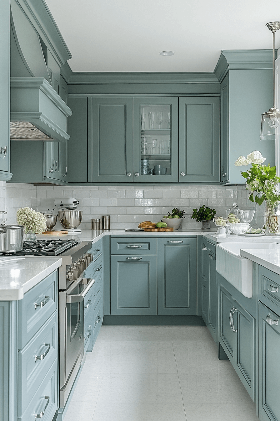 29 Pewter Green Kitchen Cabinets That Offer the Perfect Neutral with ...
