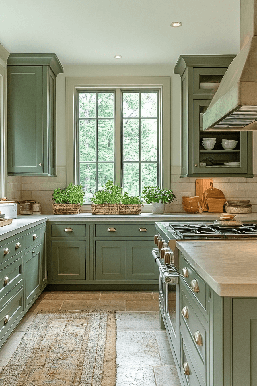 29 Pewter Green Kitchen Cabinets That Offer the Perfect Neutral with ...