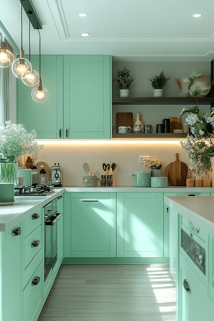 29 Mint Green Kitchen Cabinets That Add a Fresh Pop of Color - My ...