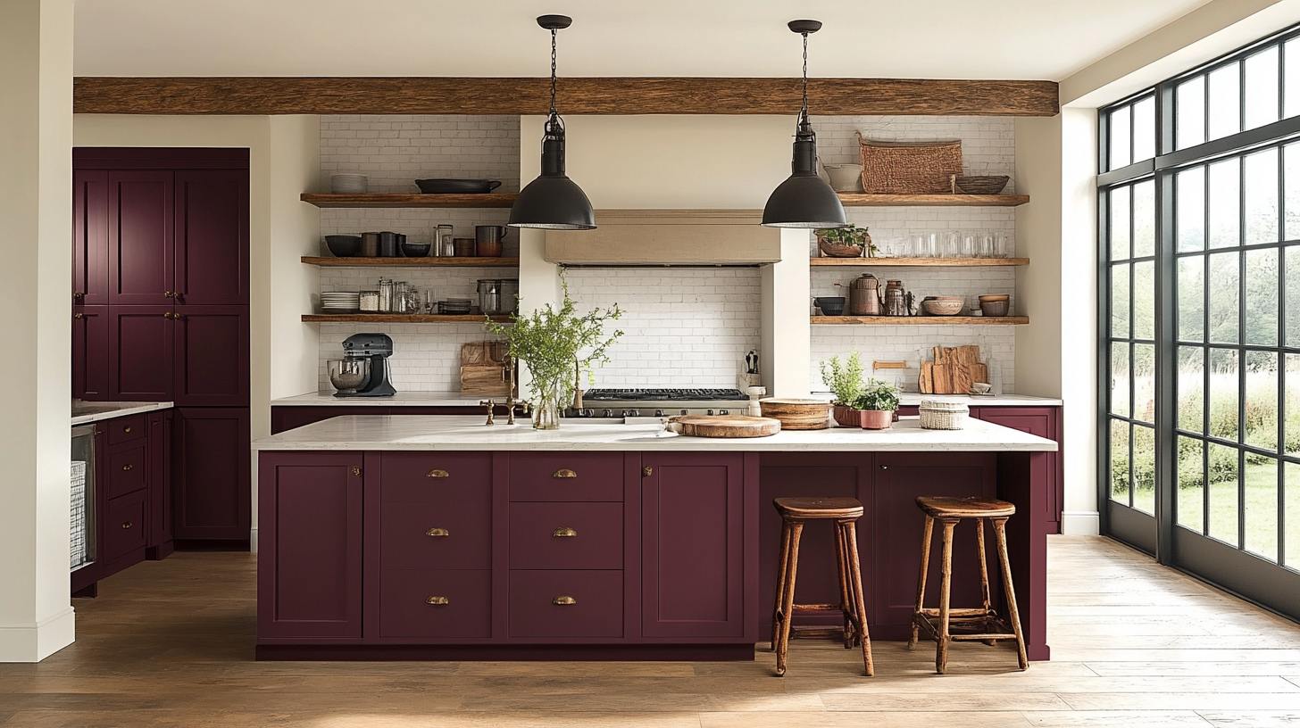 29 Burgundy Kitchen Cabinets for a Bold Yet Sophisticated Cooking Haven ...