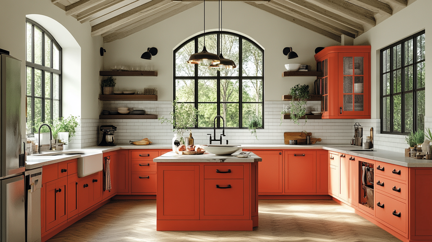 29 Orange Kitchen Cabinets for a Cheery Culinary Retreat - My Elegant Home