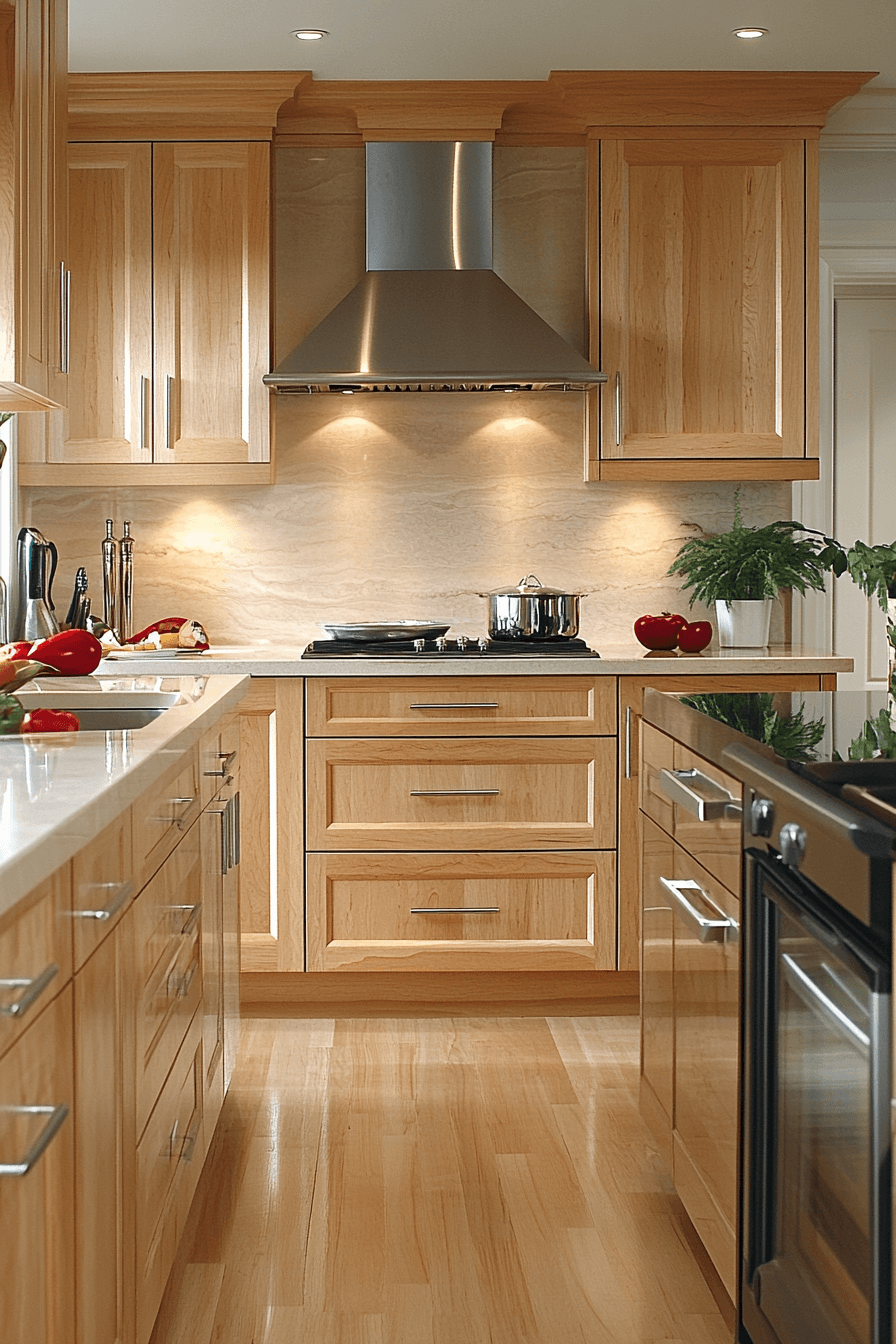 25+ Natural Maple Kitchen Cabinets for a Bright and Family-Friendly ...