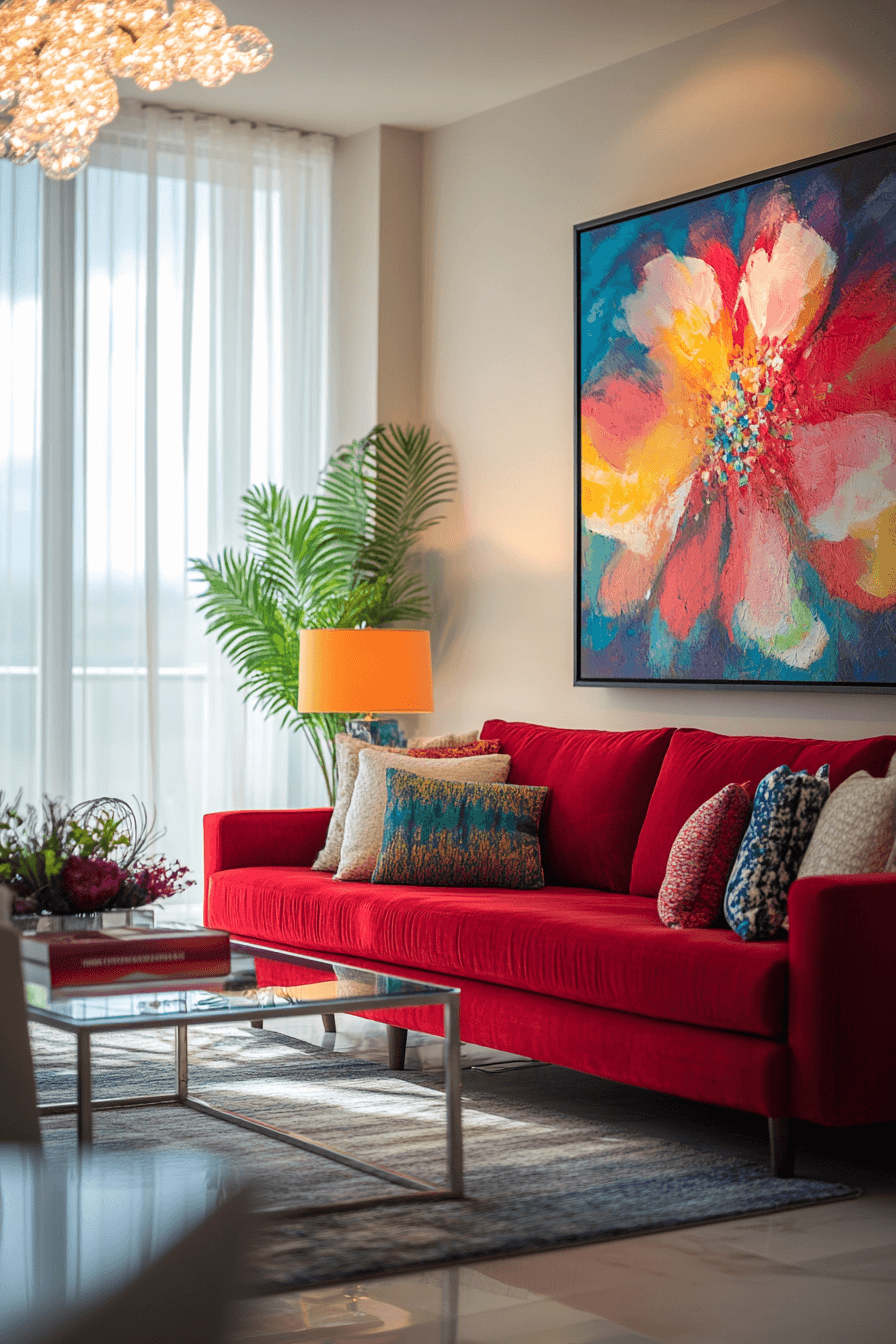 25+ Red Couch Living Room Designs for a Family-Friendly and Cheerful ...