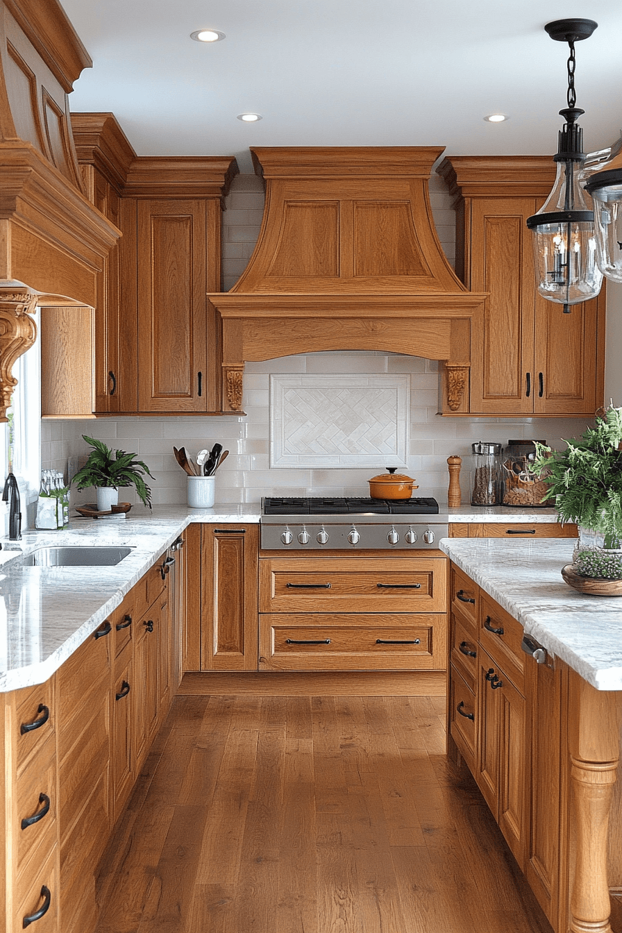 27+ Golden Oak Kitchen Cabinets Inspiration for a Fresh and Airy Look ...