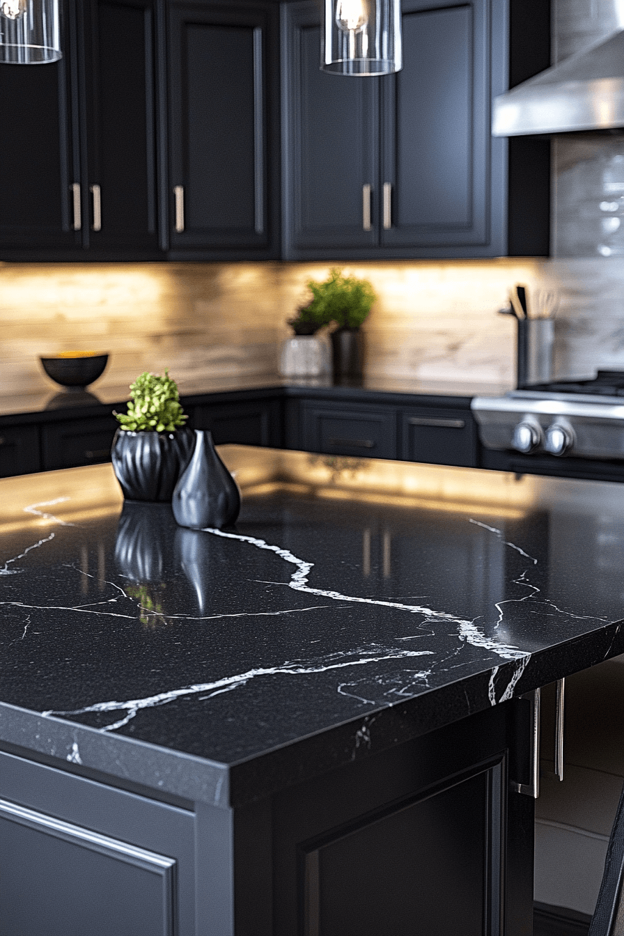 29 Black Quartz Countertops That Blend Bold Design With Timeless Appeal ...