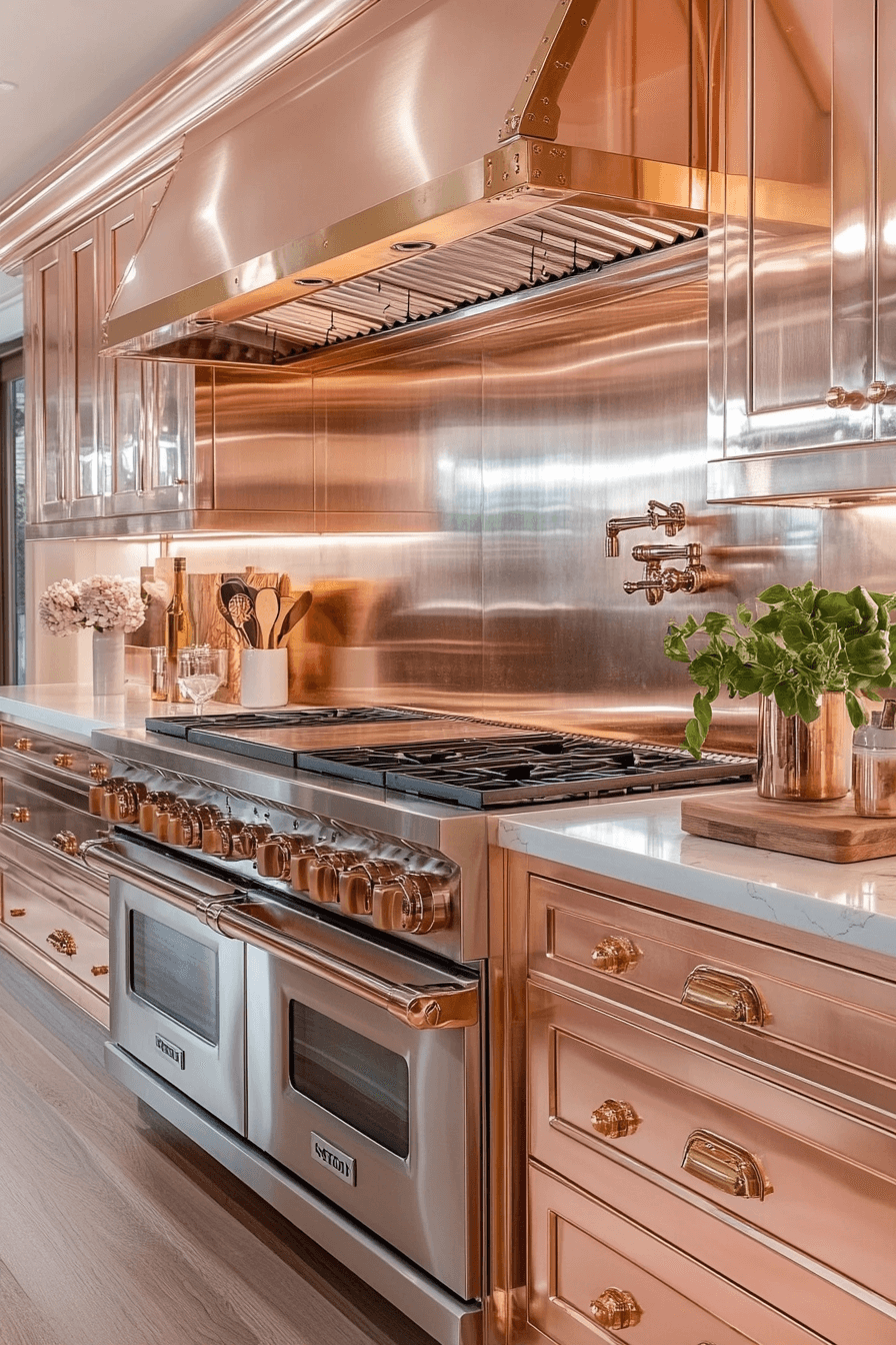 29 Rose Gold Kitchen Cabinets That Transform Your Kitchen Into a Dreamy ...