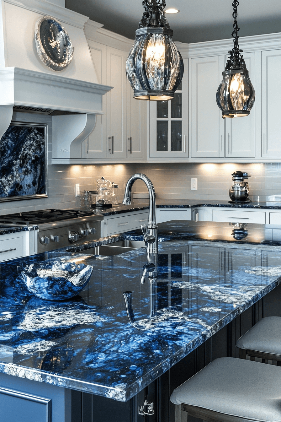 29 Blue Granite Countertops to Make Your Kitchen Shine With Unique ...