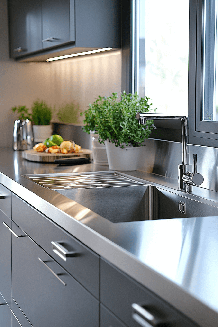 29 Stainless Steel Kitchen Countertops to Add Shine and Strength to ...