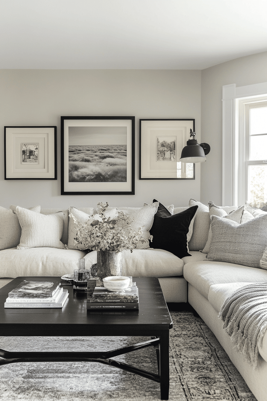 29 Neutral Living Room with Black Accents That Elevate Simple Decor ...